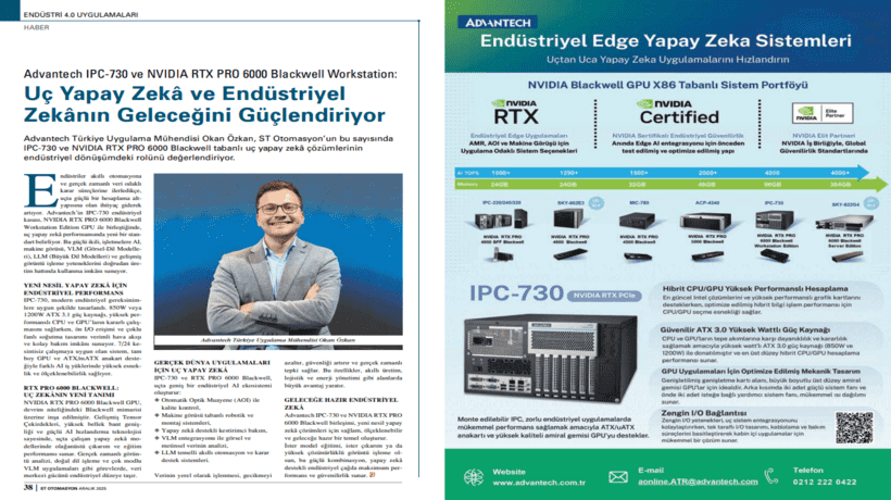 Advantech IPC-730 ve NVIDIA RTX PRO 6000 Blackwe - Advantech
